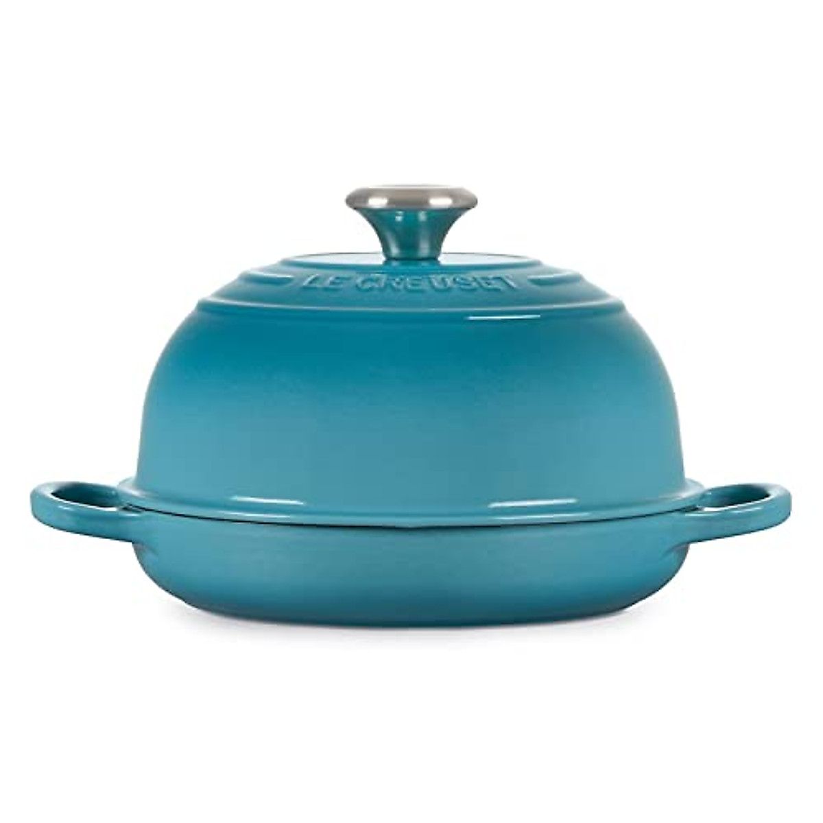Le Creuset 9 1/2 in. Bread Oven Enameled Cast-iron Bundle with Oil & Vinegar Set and Spoon Rest - Caribbean