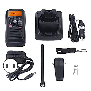 Marine Radio, Noise Reduction Flashing Alarm Portable IPX7 Waterproof Marine Two Way Radio Submersible Cars for Fishing Boat Ships (US Plug)