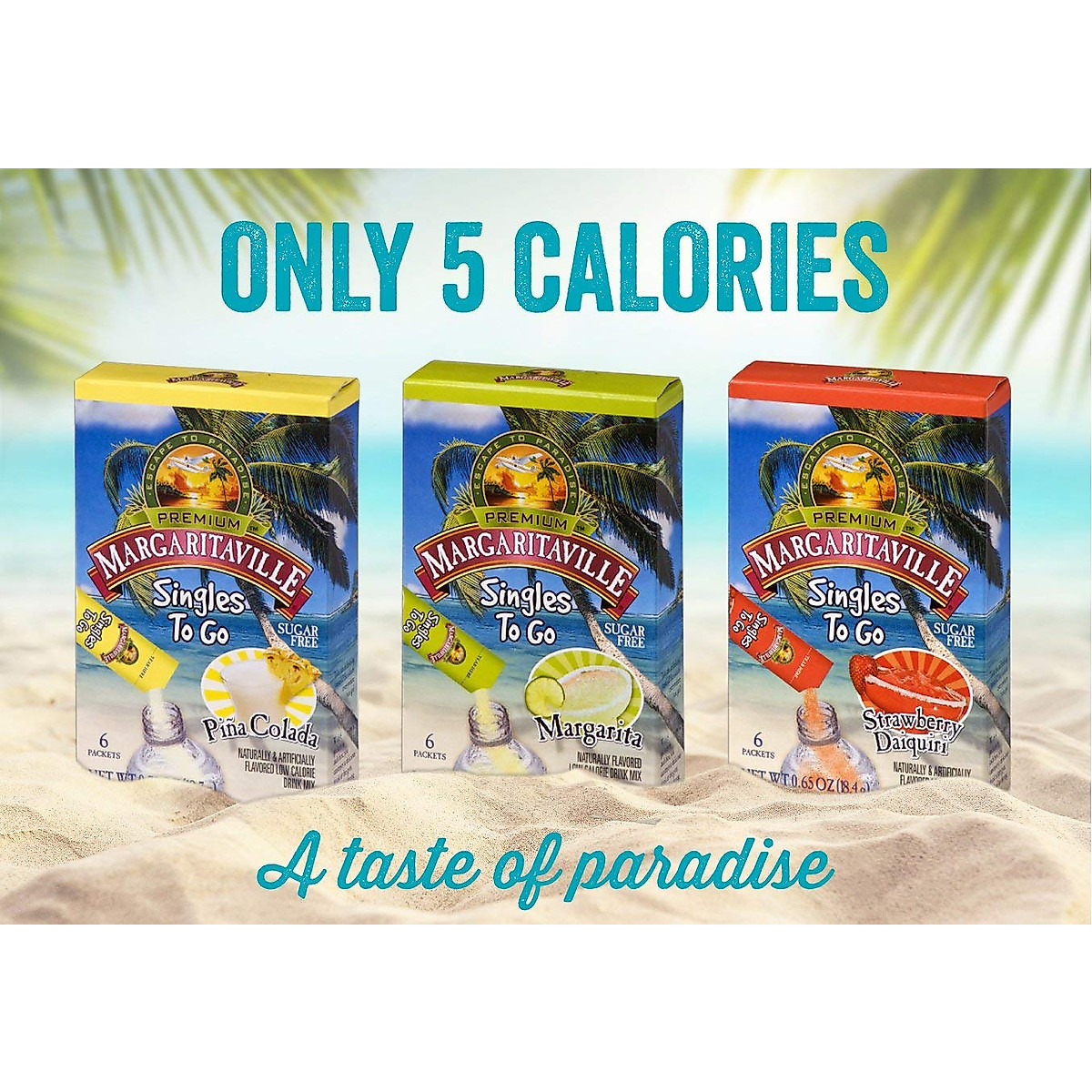 Margaritaville Singles To Go Drink Mix, Non-Alcoholic Powder Sticks (Pina Colada)