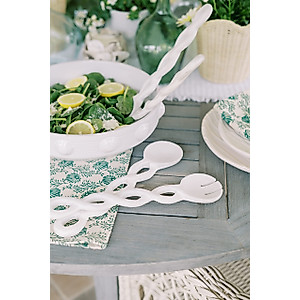 Mud Pie, White, Twisted Wood Server Set, 12"