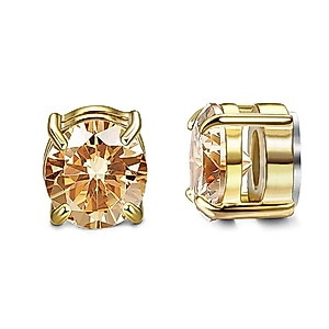 Stainless Steel Magnetic No Piercing Fake Gauges Earring Studs,for Non Pierced Ears,Black,Silver,Colorful,Hypoallergenic