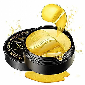 Under Eye Gold Eye Gel for Puffy Eyes Eye Pads for Dark Circles Under Eye Bags Anti Wrinkle Moisturizing Improves Elasticity 5ml Mascara Remover for Sensitive Eyes (Black, One Size)