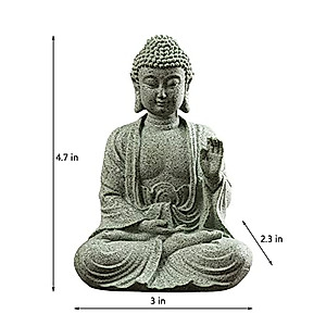 YUEFUDU Meditating Sandstone Buddha Fish Tank Decoration Fish Tank Accessories Tank Home Garden Decoration, Simulation Crafts Fish Tank Accessories(Fearless)