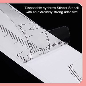 100 Pack Eyebrow Ruler, KINGMAS Disposable Brow Ruler Microblading Adhesive Eyebrow Sticker Stencil Guide Measuring Tool