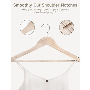 StorageWorks Coat Hanger, Lotus Wooden Clothes Hanger, Heavy-Duty Clothes Hangers, Natural Wood Hangers for Shirts, Jackets, Pants, Coats, Suits, Sweaters, 20 Pack