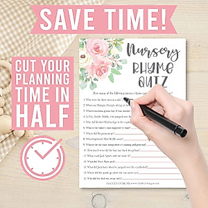 50 Floral Baby Prediction And Advice Cards, Trivia Games, etc, 25 Baby Animal Matching, Nursery Rhyme Game - 6 Double Sided Cards Baby Shower Games Funny, Baby Shower Ideas Baby Sprinkle Games