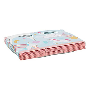 Treat Boxes - 24-Pack Paper Party Favor Boxes, Unicorn Design Goodie Boxes for Birthdays and Events, 2 Dozen Party Gable Boxes, 6 x 3.3 x 3.6 Inches