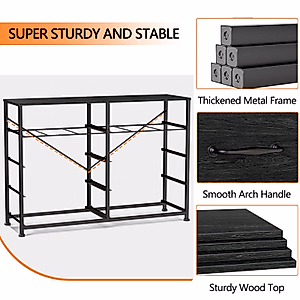 Furnulem Bedroom Dresser for 55”Long TV Stand Entertainment Center Dresser & Chests of Drawers,10 Storage Fabric Drawer Dressers,Sturdy Metal Frame Tall Dresser for Living Room, Entryway, Black Oak