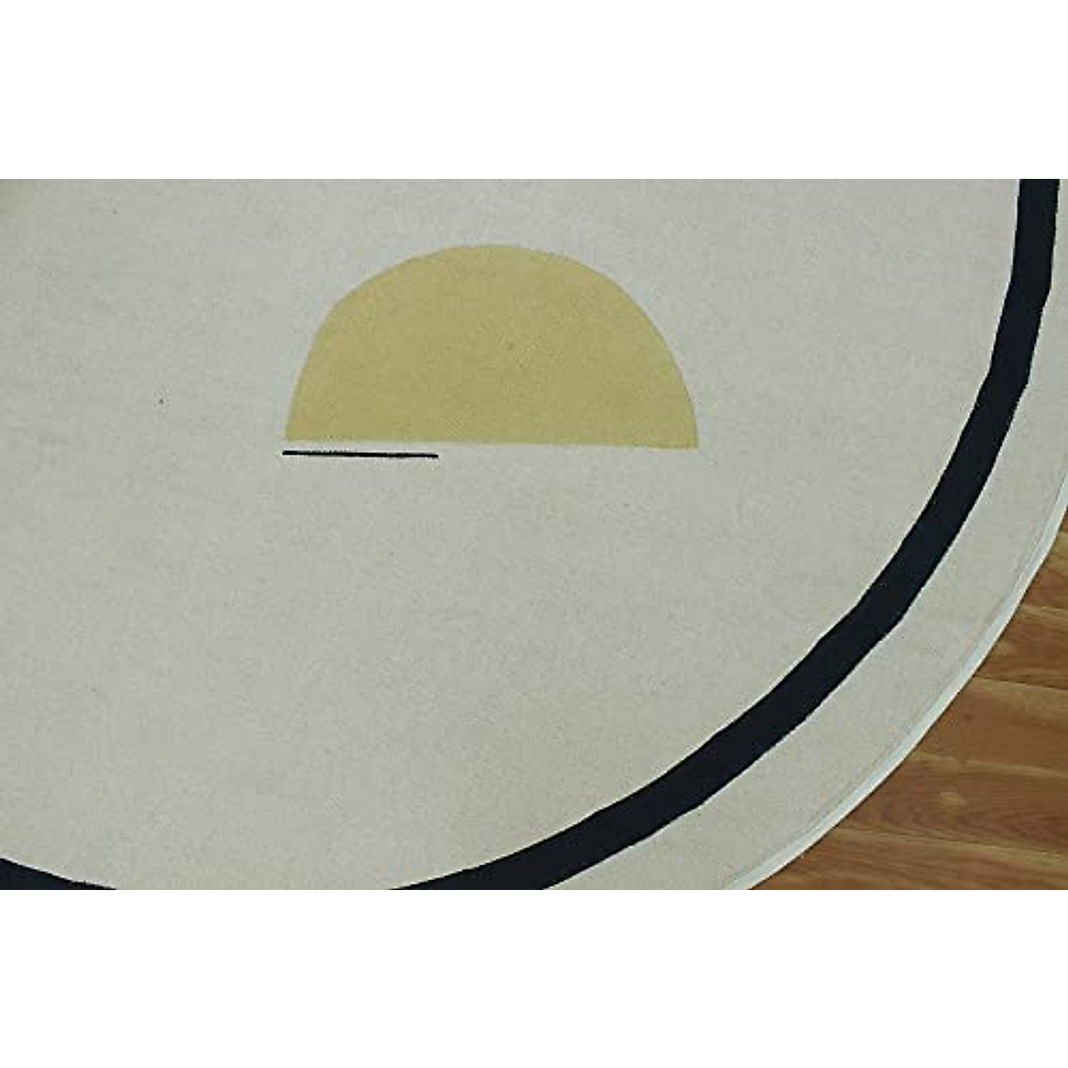 Casavani Hand Block Printed Cotton Dhurrie Moroccan Tassel Rug Round Area Rug Easy Care Washable Rugs for Doormat Entryway Living Room Bedroom Hallway Balcony 8x8 Feet Square