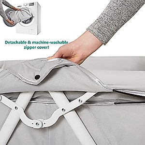 Dream On Me Traveler Portable Bassinet in Cloud Grey, Lightweight and Breathable Mesh Design, Easy to Clean and Fold Baby Bassinet - Carry Bag Included