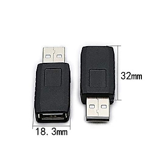 rgzhihuifz 2 Pack USB 2.0 AF/AM Adapter Type A Female to USB A Male Adapter Connector Converter Plug