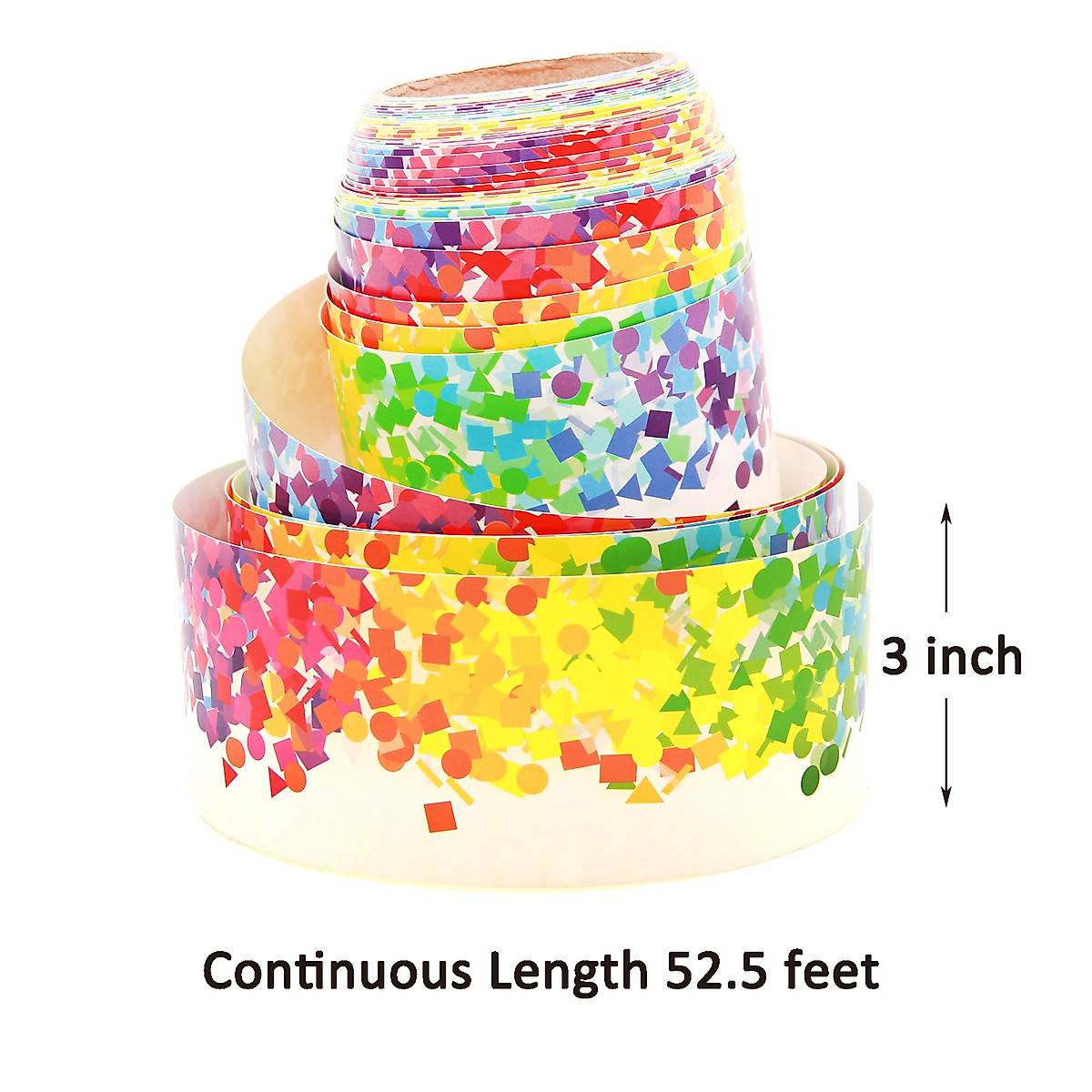 Youngever 52.5 ft Bulletin Board Borders Confetti Border for Classroom Decoration