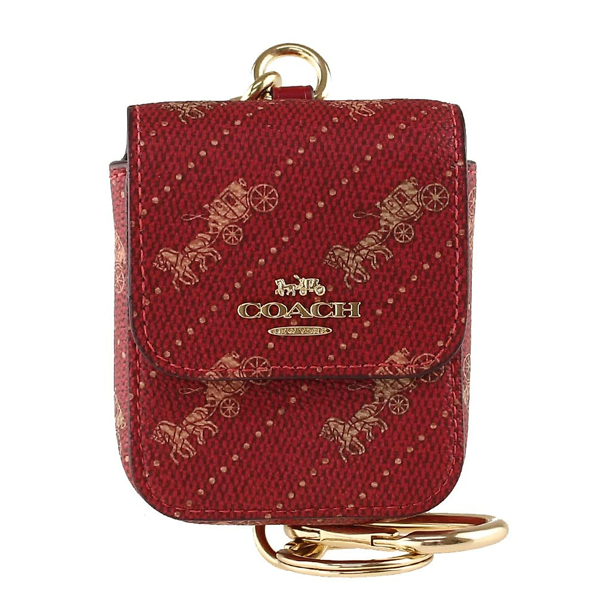 Coach Womens Multi Attachments Case Bag Charm In Horse and Carriage Dot Print Style No. C4305