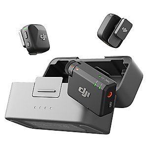 DJI Mic Mini (2 TX + 1 RX + Charging Case), Wireless Microphone for iPhone/Camera/Android, Ultralight, Detail-Rich Audio, 48h Use, Noise Cancelling, Automatic Limiting, Vlog, Streaming