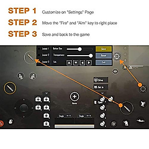 COOBILE Mobile Game Controller for PUBG Mobile Controller L1R1 Mobile Game Trigger Joystick Gamepad for iOS & Android Phone(W10 update)
