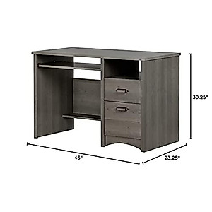 South Shore Gascony Desk, Gray Maple