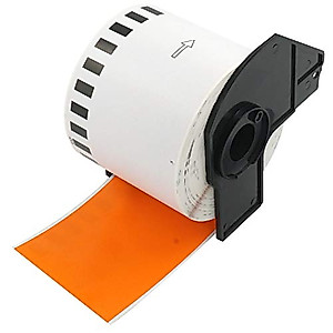 BETCKEY - Continuous Length Labels Replacement for Brother DK-2205 (2.4 in x 100 ft), Compatible with Brother QL Label Printers [1 Rolls/Continuous Labels, Orange]