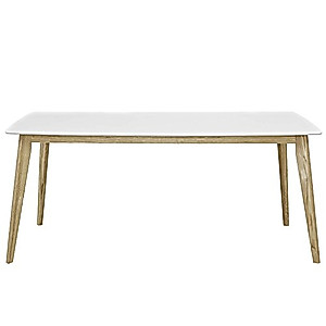 Modway Stratum 71" Mid-Century Modern Kitchen and Dining Room Table in White