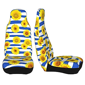 Docsckus 2 PCS Car Seat Covers Vehicle Cushion Protector, Auto Interior Accessories Universal Fit Most Car, Truck, SUV, or Van Sunflower