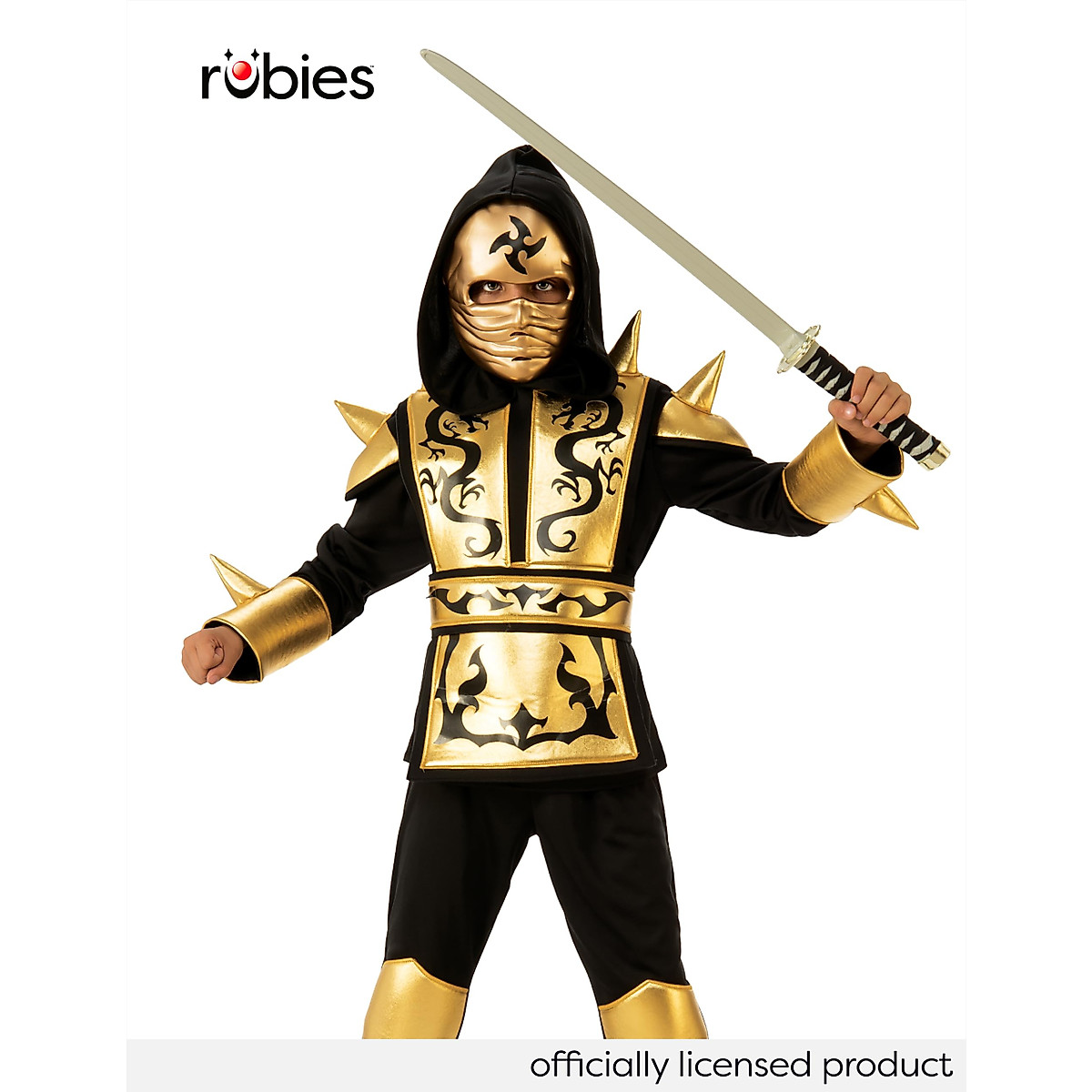 Rubies Child's Gold Ninja Costume, Medium