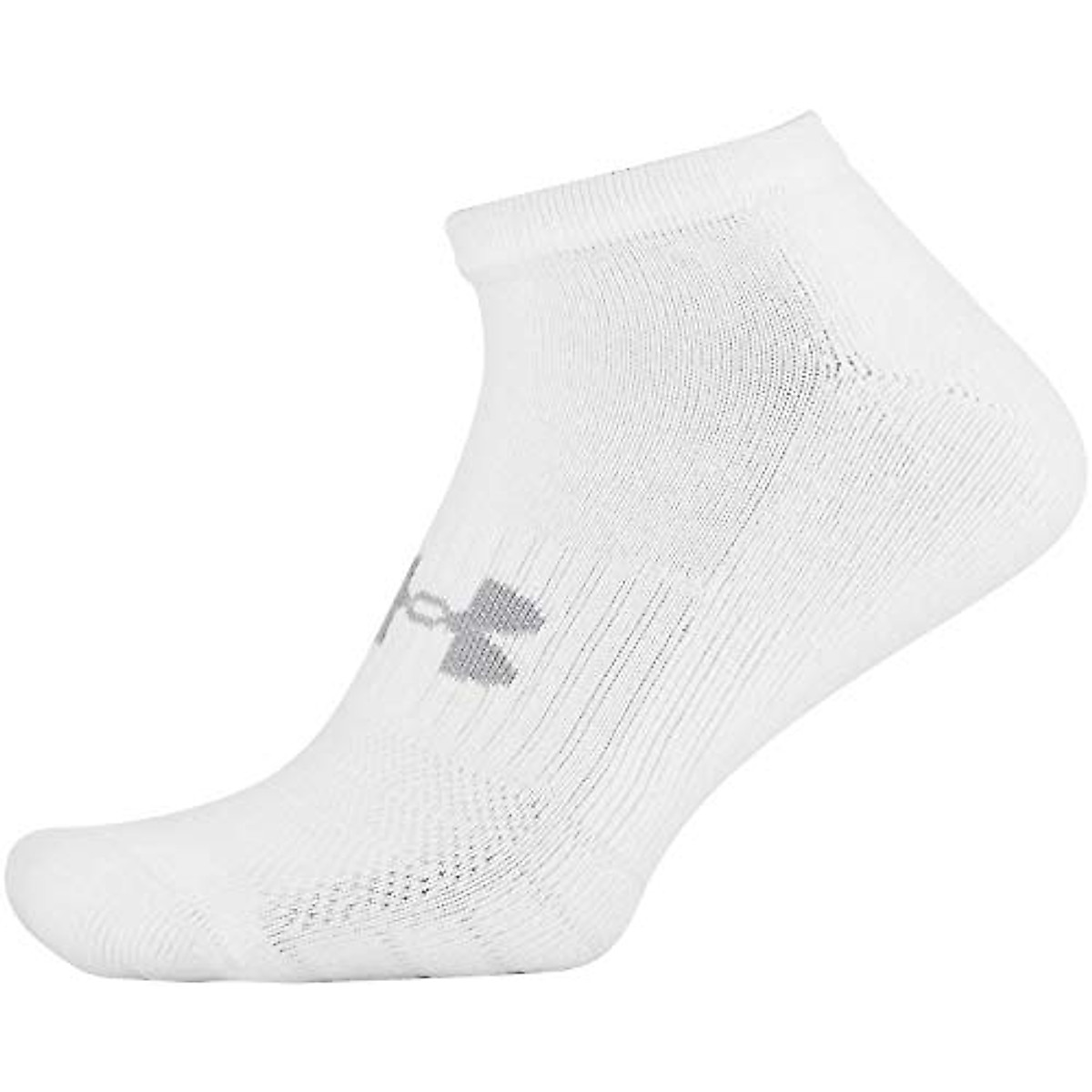 Under Armour Adult Training Cotton No Show Socks, Multipairs , White (6-Pairs) , Large