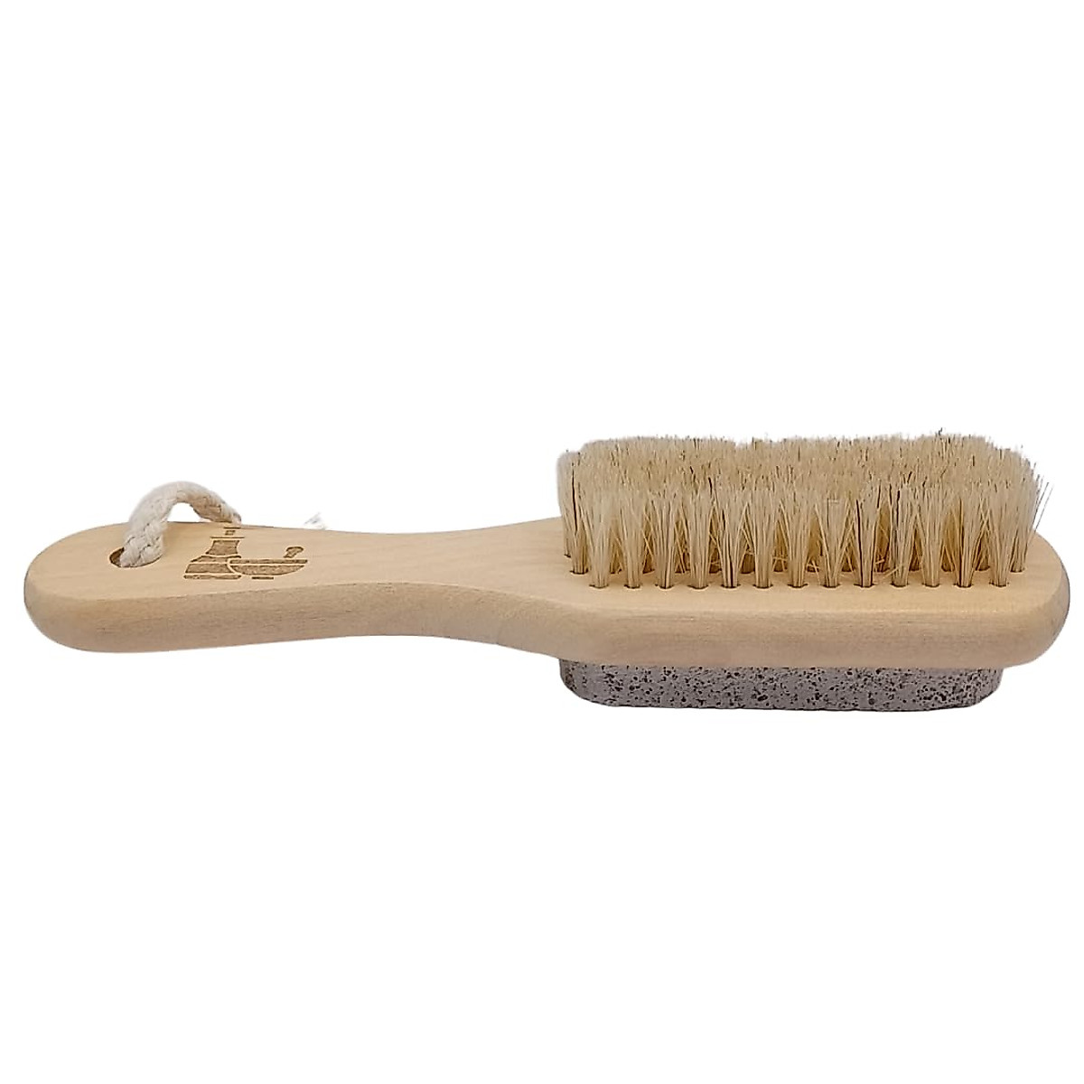 High Thyme FARMacy Pumice Stone for Feet with Natural Bristle Nail Brush - 7.25" Pumice Stone for Feet Callus Remover - Foot Pumice