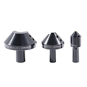 Accusize Industrial Tools, 1/4'', 1/2'' and 1-1/4'' 82 Degree Indexable Carbide Countersinks, 0046-0982