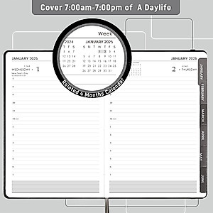 2024-2025 Appointment Book & Planner - Jul 2024 - Jun 2025, Daily Hourly Planner, 5.75" X 8.25", 60-Minute Interval, Faux Soft Leather Cover, Premium Paper, Academic Planner, Pen Holder, Inner Pocket