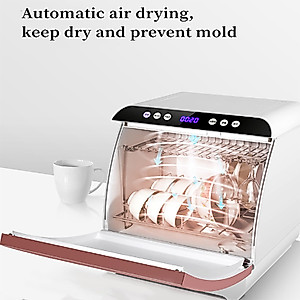 Portable Dish Washing Machine, Countertop Dishwasher with 2L-3L Built-in Water Tank, No Installation Needed, 360° Dual Spray Arms And Fast Air-Dry Function, Dishwasher For Apartments and RVS