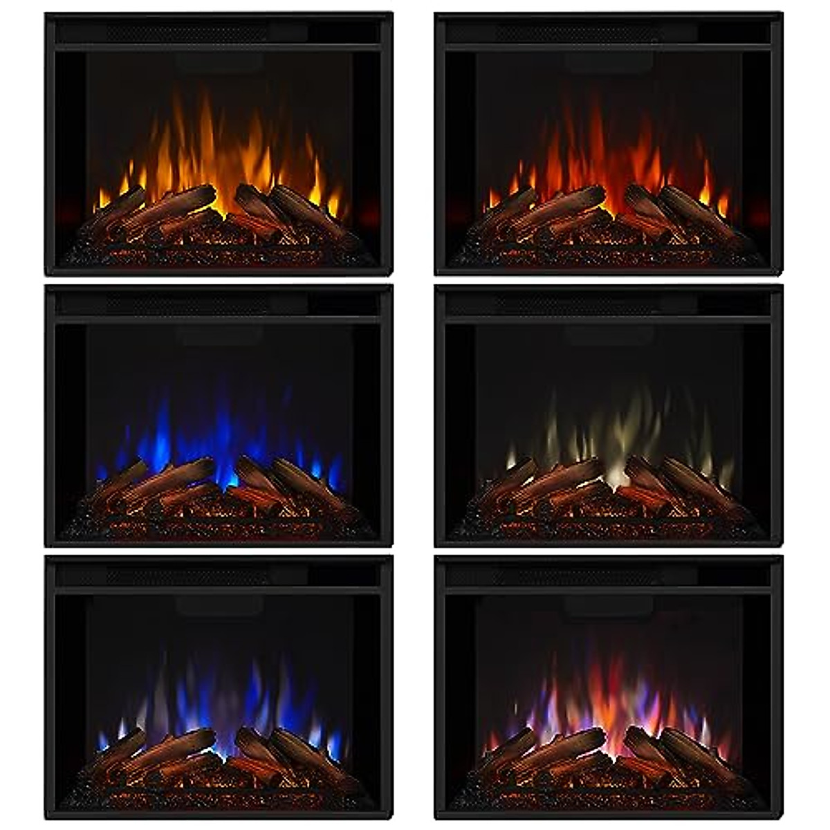 Real Flame Eliot Grand Electric Fireplace TV Stand, Solid Wood with Adjustable Shelves, Includes Mantel, Firebox & Remote Control, Black