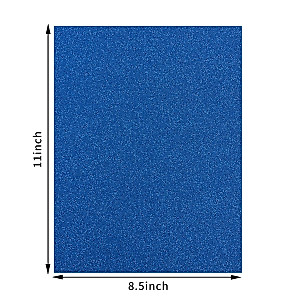 20 Sheets Glitter Thick Paper Cardstock Blank for DIY Birthday, Wedding Party Supplies, Invitation Cards Making, 8.5 x 11 inches (Blue)