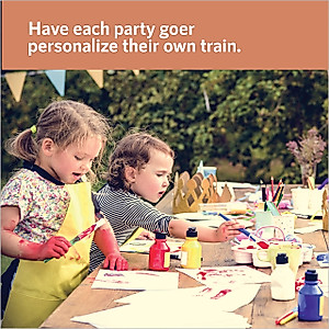 Upper Midland Products 24 Wooden Trains - DIY Unpainted Magnetic Wooden Train Cars - Unfinished Perfect for Paint Project, Crafts, and Trains Birthday Party Supplies - Thomas and BrioCompatible