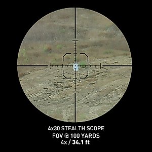 Monstrum Stealth 4x30 Fixed Magnification Scope | Black | MX1 Reticle