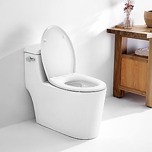 LEIVI Heated Toilet Seat with Built-in Side Control, Lid and Seat Soft Close, Auto Night Light, Easy Installation, Elongated