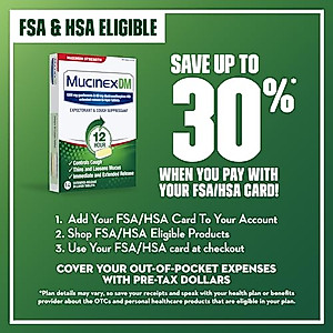 Mucinex DM 12Hr Maximum Strength Chest Congestion & Cough Medicine For Adults, Cold And Cough Medicine for Excess Mucus Relief, 1200 mg Guaifenesin & 60 mg Dextromethorphan HBr, 14 Bi-Layer Tablets