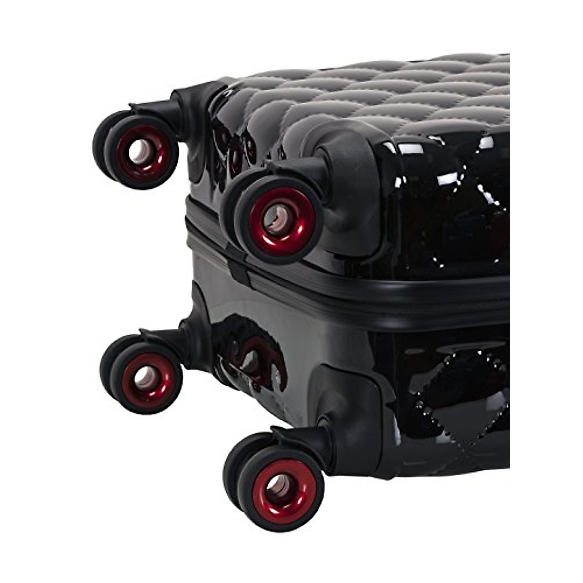 Rockland Quilt Hardside Expandable Spinner Wheel Luggage, Black, 3-Piece Set (20/24/28)