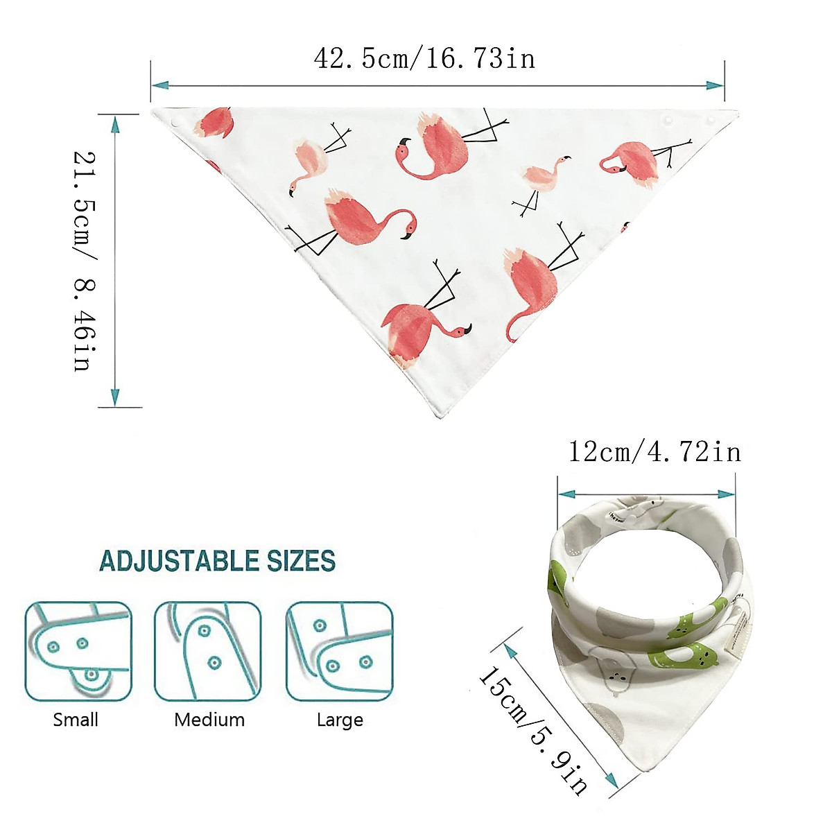 Knindnn Baby Bandana Drool Bibs,5 Pack Soft and Absorbent Baby Drool Bibs