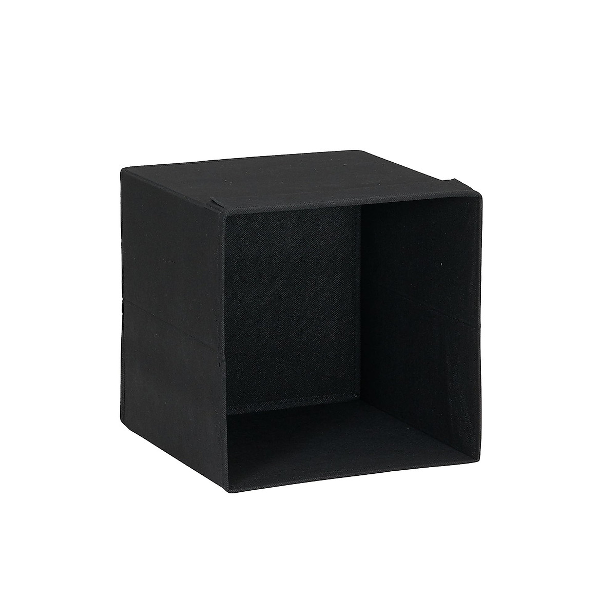 Household Essentials 86-1 Foldable Fabric Storage Bins | Set of 6 Cubby Cubes with Flap Handle, Black