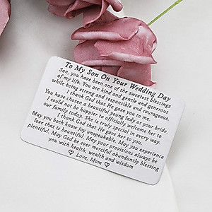 FOTAP Groom Wallet Cards To My Son on Your Wedding Day Wallet Card Wedding Gift Groom Gift From Parents (Son Wedding Wallet)