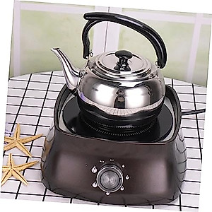 CRAFTHROU Stainless Steel Teapot Coffee Filtration Teapot Portable Tea Kettle Stove Kettle Multi-function Tea Kettle Retro Espresso Machine Stainless Water Kettle Portable Kettle Silver
