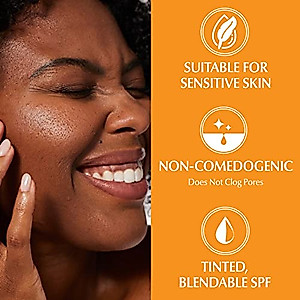 Eucerin Sun Tinted Mineral Face Sunscreen Lotion SPF 35, Non-Comedogenic Mineral Sunscreen with Gentle Zinc Oxide Protection for Sensitive Skin, 1.7 Fl Oz Bottle