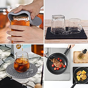 ChefBee Trivets for Hot Dishes - 4 Pack Hot Pot Pads Holders for Kitchen Heat Resistant Trivet Flexible Hot Pot Holder, Non-Slip Hot Pads, Silicone Trivets for Hot Pots and Pans, Kitchen Accessories