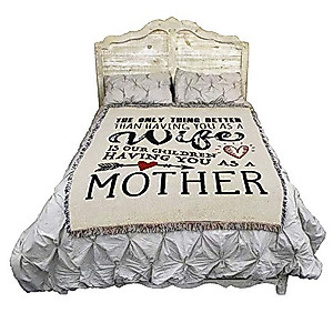 Pure Country Weavers The Only Thing Better Wife Children Mother Blanket - Gift Tapestry Throw Woven from Cotton - Made in The USA (72x54)