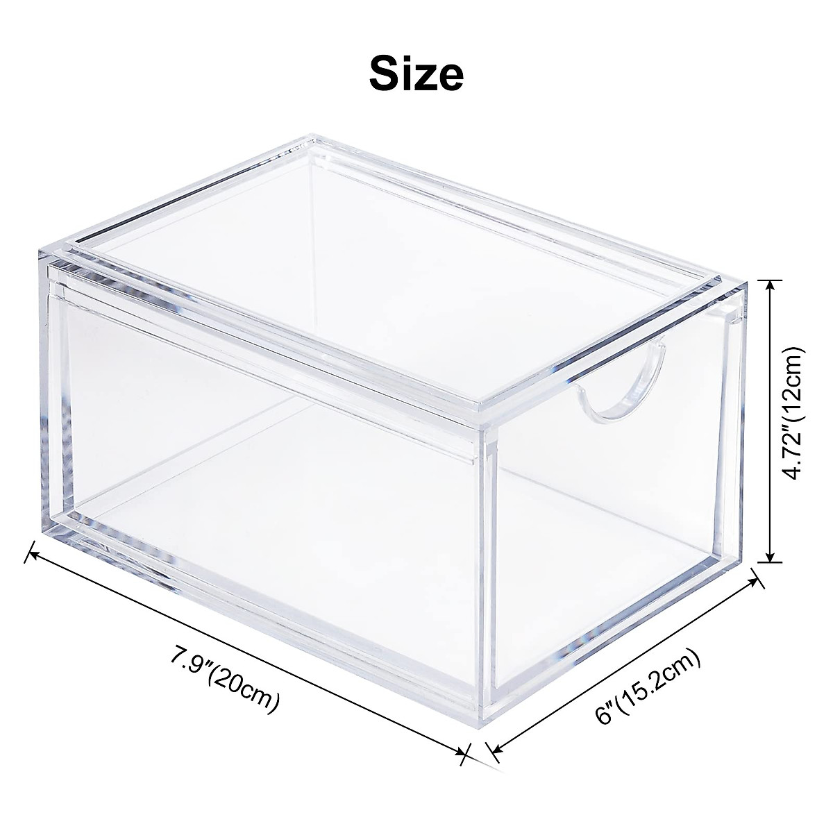 Boxalls 2 Pack Acrylic Stackable Storage Drawers Makeup Organizer, 20% Thicker Clear Bathroom Organizers for Cosmetics, Skin Care, Hair Accessories, Beauty, Vanity, Countertop and Dresser