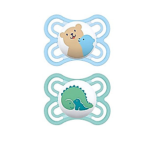 MAM Perfect Baby Pacifier, Patented Nipple, Developed with Pediatric Dentists & Orthodontists, Boy, 0-6 (Pack of 2)