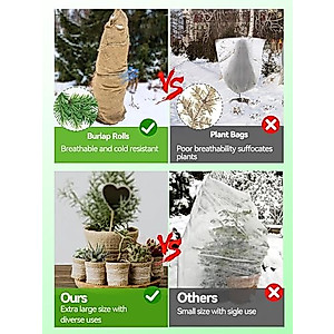 Cleverbrand BURLAP-40x12feet Plant Cover-40 Inches Wide x 12 feet Long-Burlap Garden & Plant Fabric, Natural