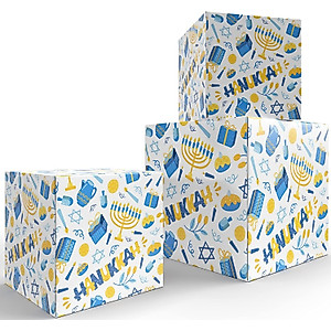 The Dreidel Company Happy Hanukkah Gift-Wrap Chanukah 17.5" in. X 180" in. Each (Happy Hanukkah 4 Roll Variety Pack)