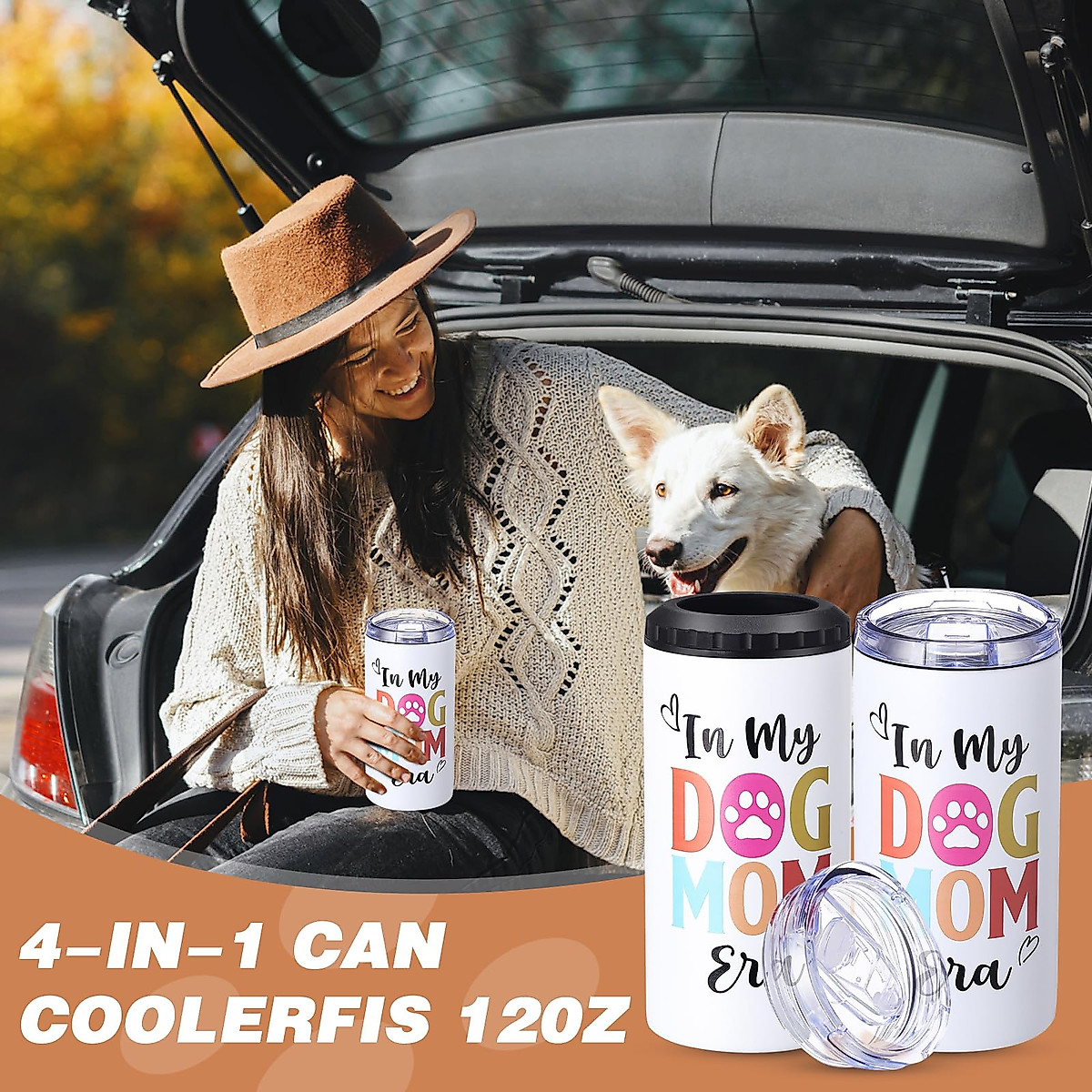 Zopeal Dog Mom Gifts for Women Dog Lover Funny Gifts Include 16 oz Tumbler Makeup Bag Canvas Tote Bag Aromatherapy Candle Socks Bracelet Keychain Gift Card for Mothers Day Birthday Appreciation Gift