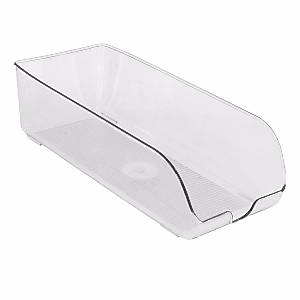 Glad Plastic Refrigerator Organizer Bin – Drink Storage and Beverage Holder for 9 Soda Pop Cans, Clear