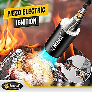 Propane Torch Weed Burner with 10ft Hose (cCSAus Certified), Weed Torch with Turbo Trigger Push Button Igniter, High Output 800,000 BTU for Roof Asphalt, Melting Ice Snow, Fit for 5-100LB Propane Tank